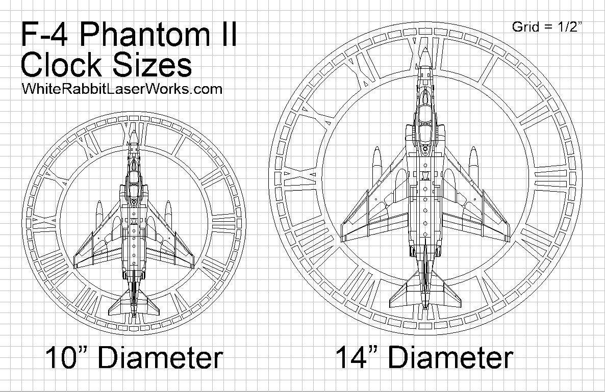 F-4 Phantom II Wooden Wall Clock, Navy, Air Force, Marine, Aircraft ...