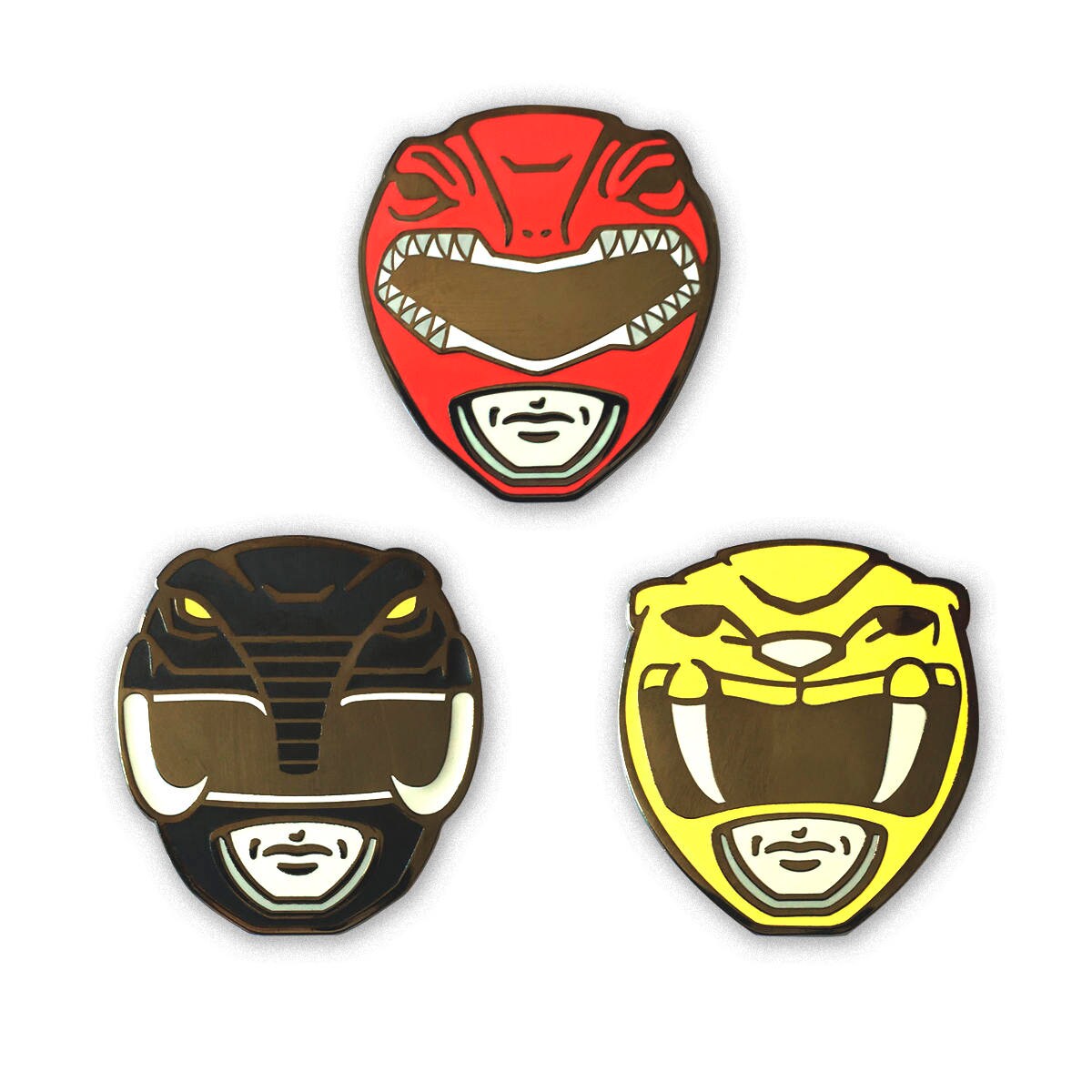 Red/Yellow/Black Power Ranger pins 3-Pack | Etsy