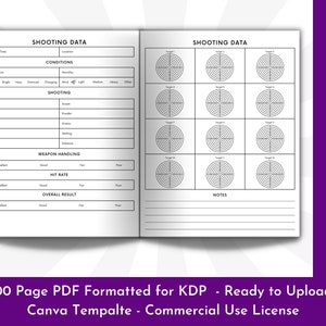 Approved KDP Shooting Logbook 100 Page PDF & Canva Link - Etsy