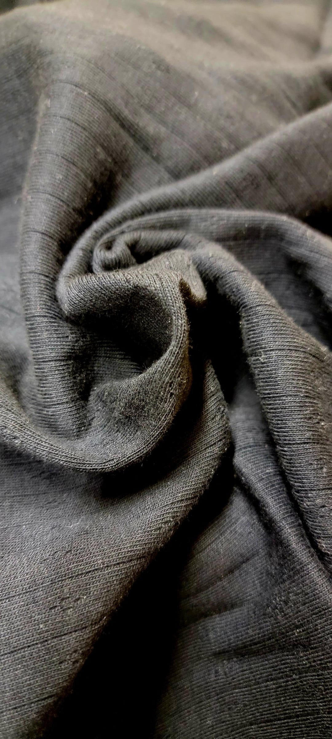 Pointelle Cotton Rib Knit "black A" -by the Yard- - Etsy