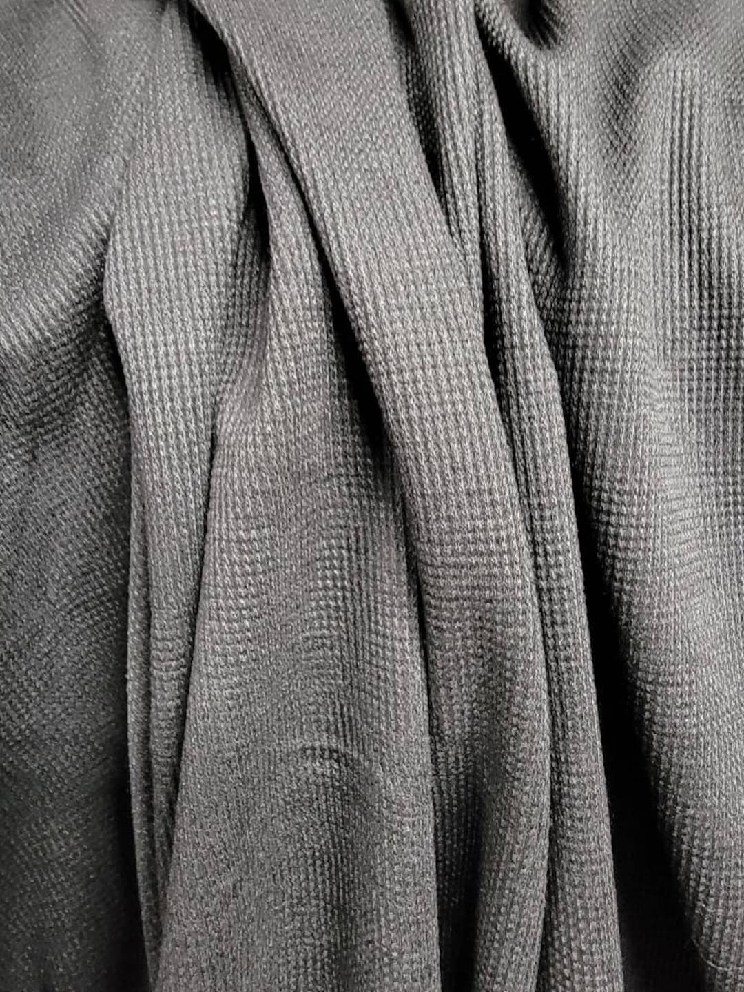 Modal-cotton Lycra Thermal "jet Black" - by the Yard - - Etsy