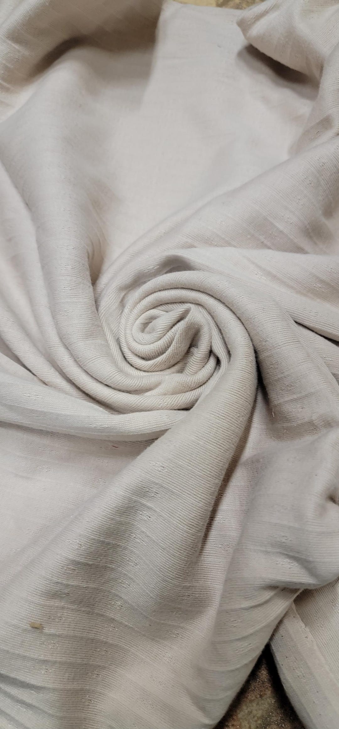 Pointelle Cotton Rib Knit "taupe" -by the Yard- - Etsy