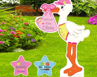 Stork Yard Sign | Etsy