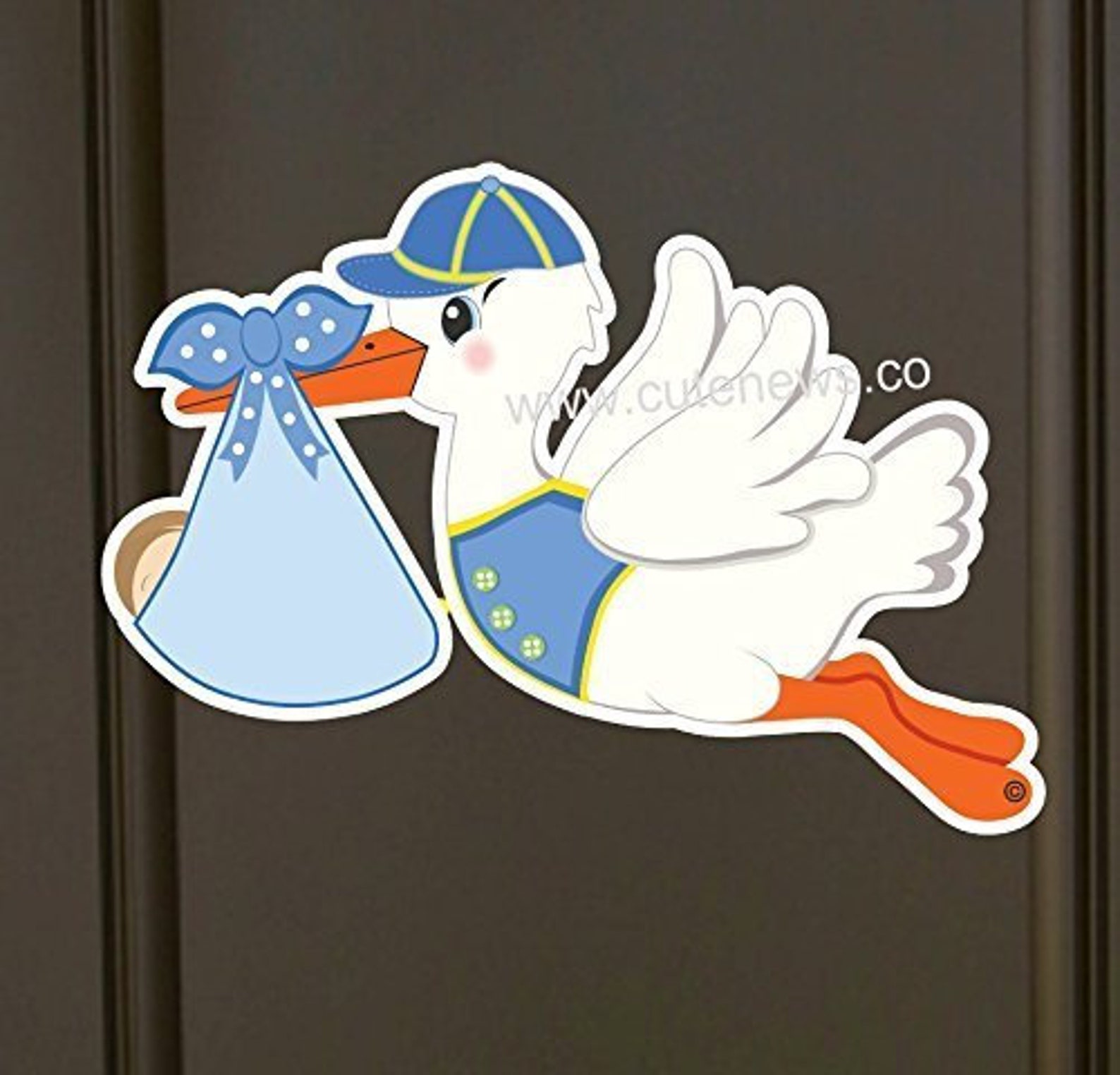 Front Door Decor Stork Baby Sign Welcome Home Newborn - Etsy