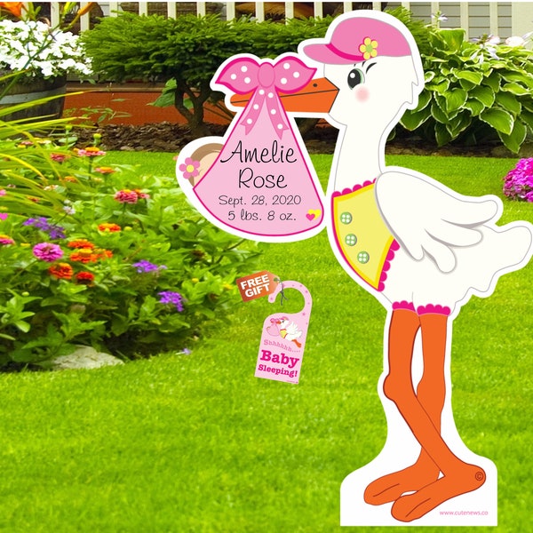 New Baby Yard Stork Sign - Etsy