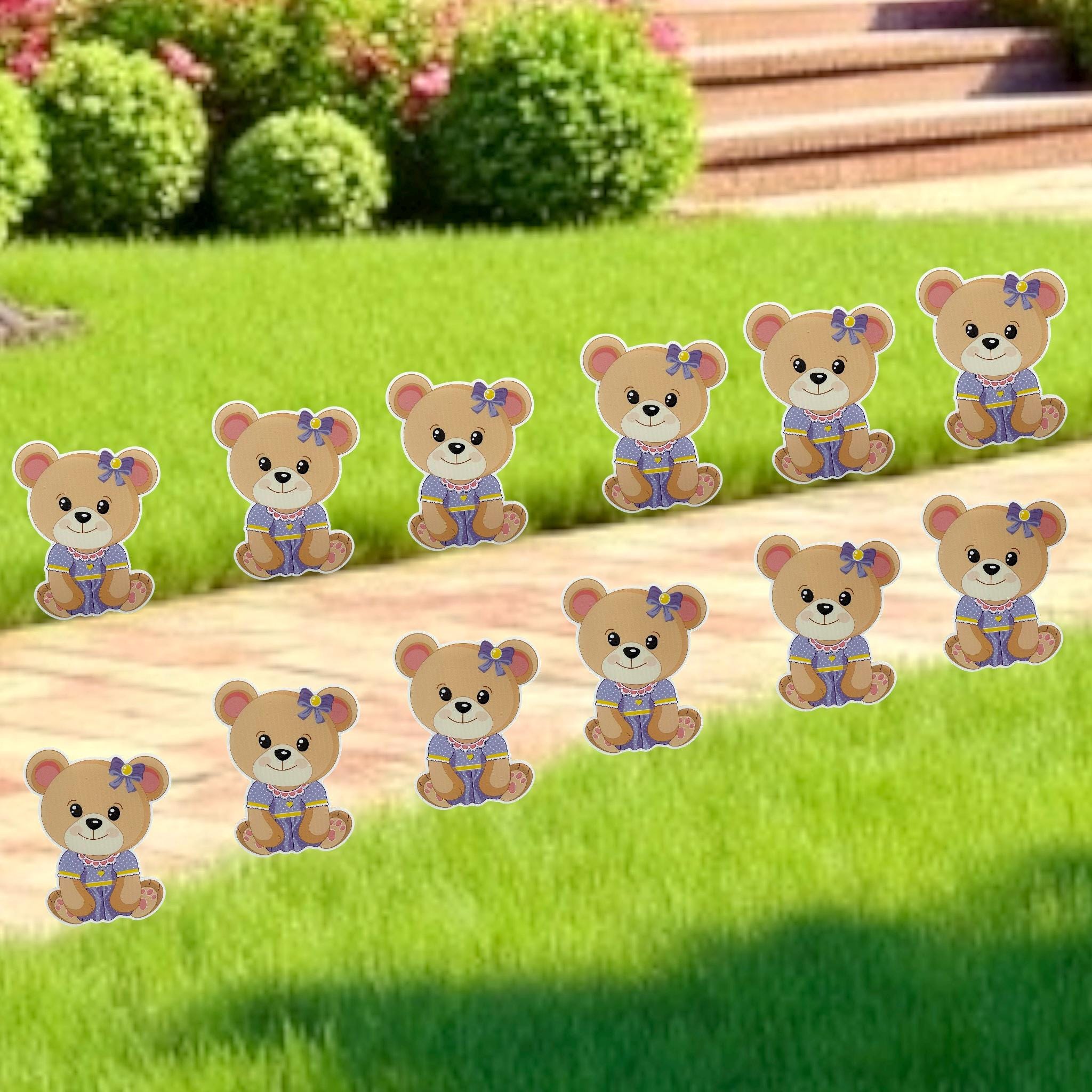 Teddy Bear Yard Sign Banner: Birthday or Baby Shower Party Decor, Set ...