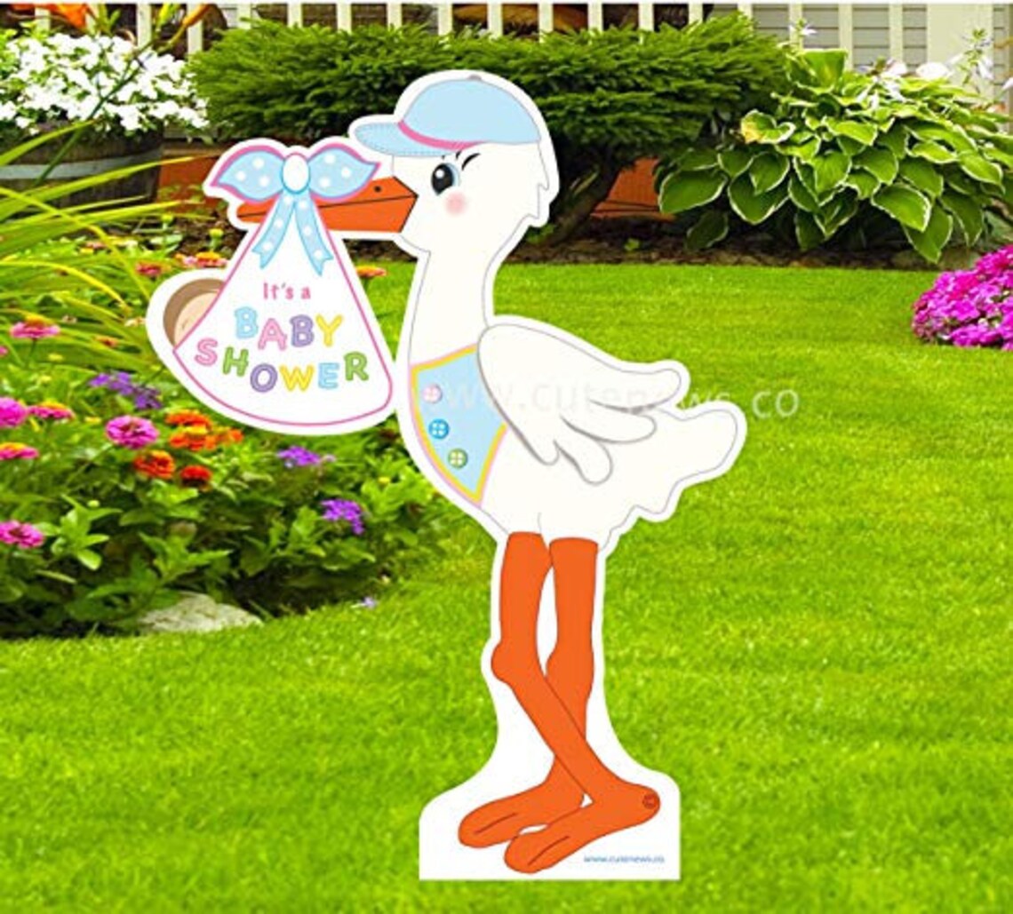 Its a Girl or Boy Stork Yard Sign, New Baby Birth Announcement, Shower ...