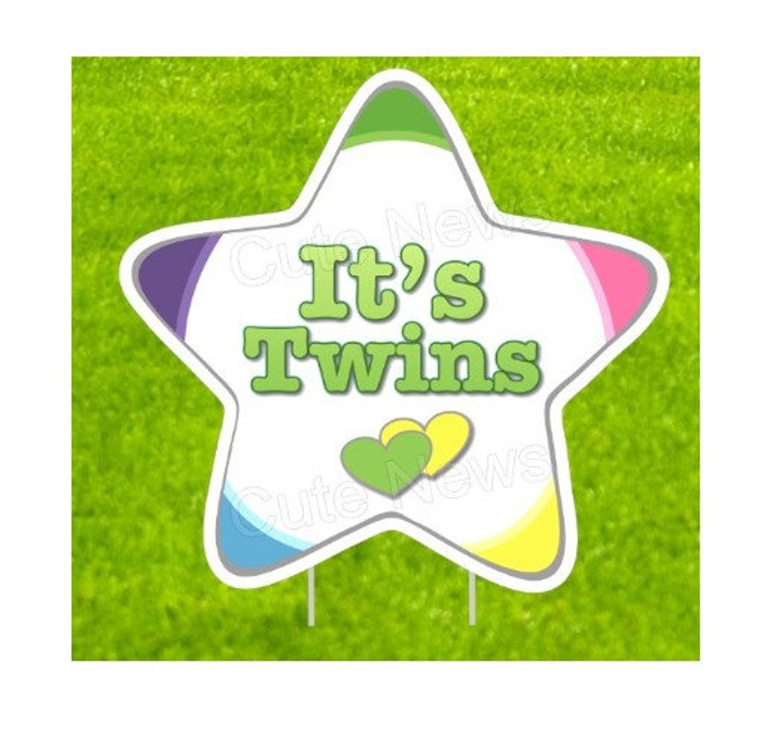 Twin / Triplet Birth Announcement Sign, Welcome Home Babies Art Decor ...