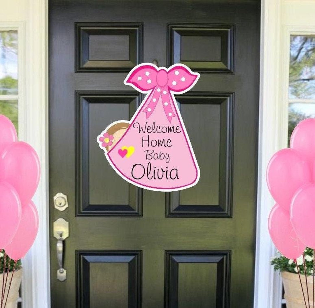 Welcome Home Baby Sign, Stork Decoration Signs, Its a Girl Announcement ...
