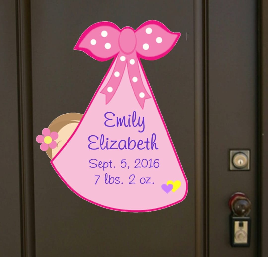 Baby Door Hanger Baby Stat Sign Hospital Door Hanger Personalized Baby ...