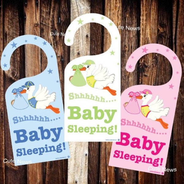 Sleeping Baby Door Sign - Etsy