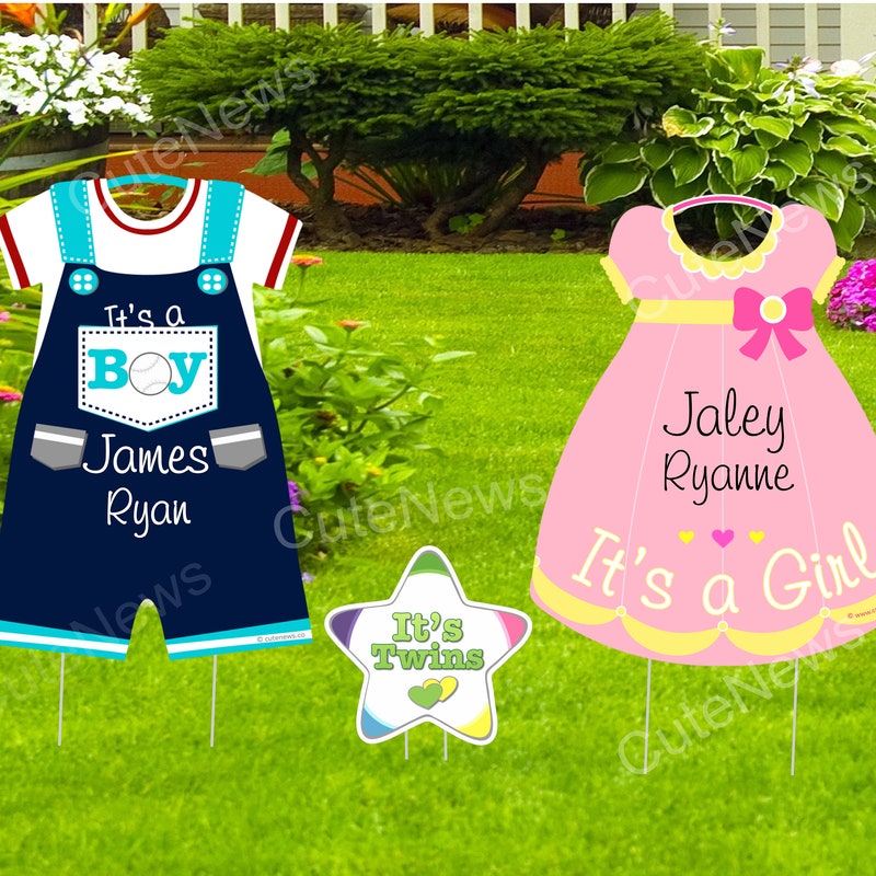 Twin Baby Stork Signs - Etsy