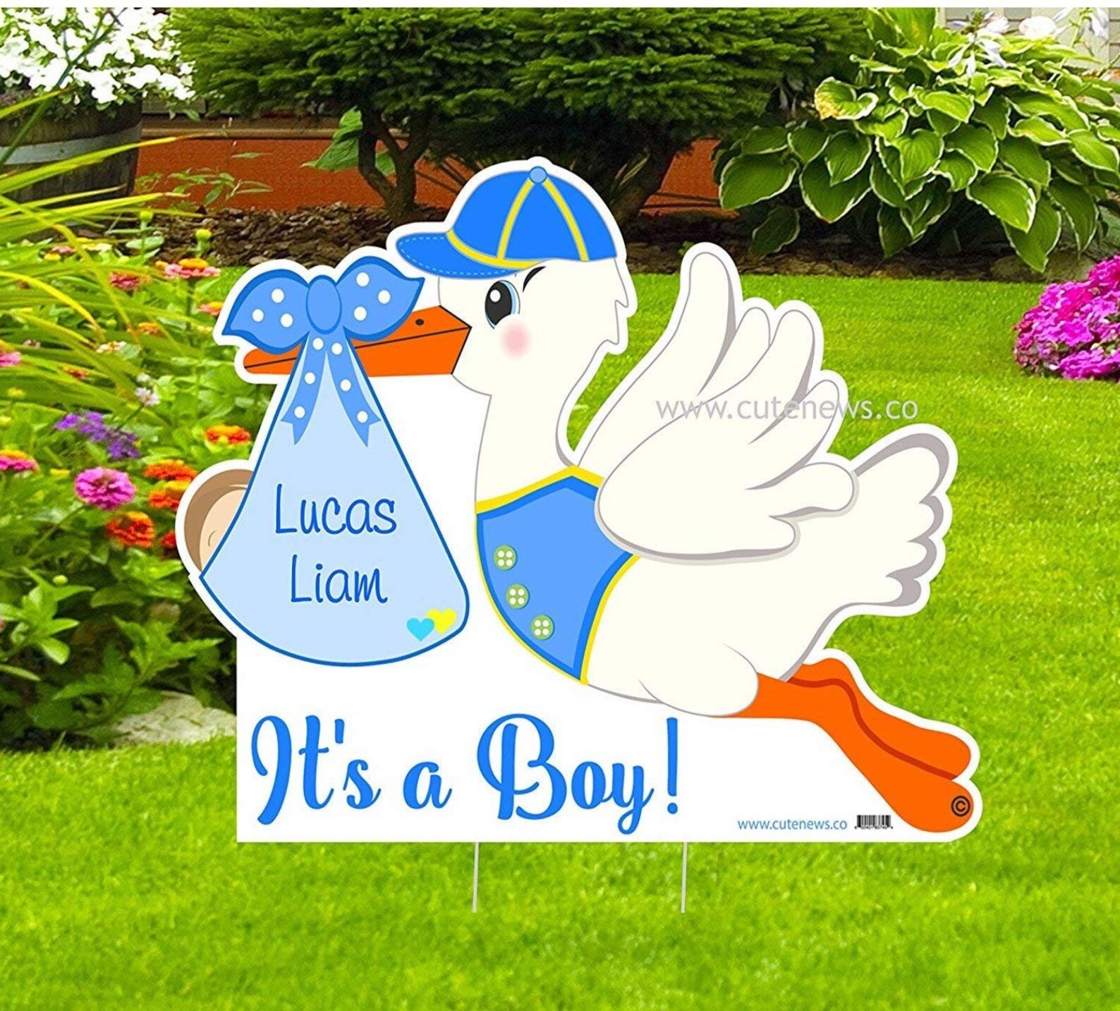 Welcome Twin Baby Yard Sign Decorations Personalized It's - Etsy