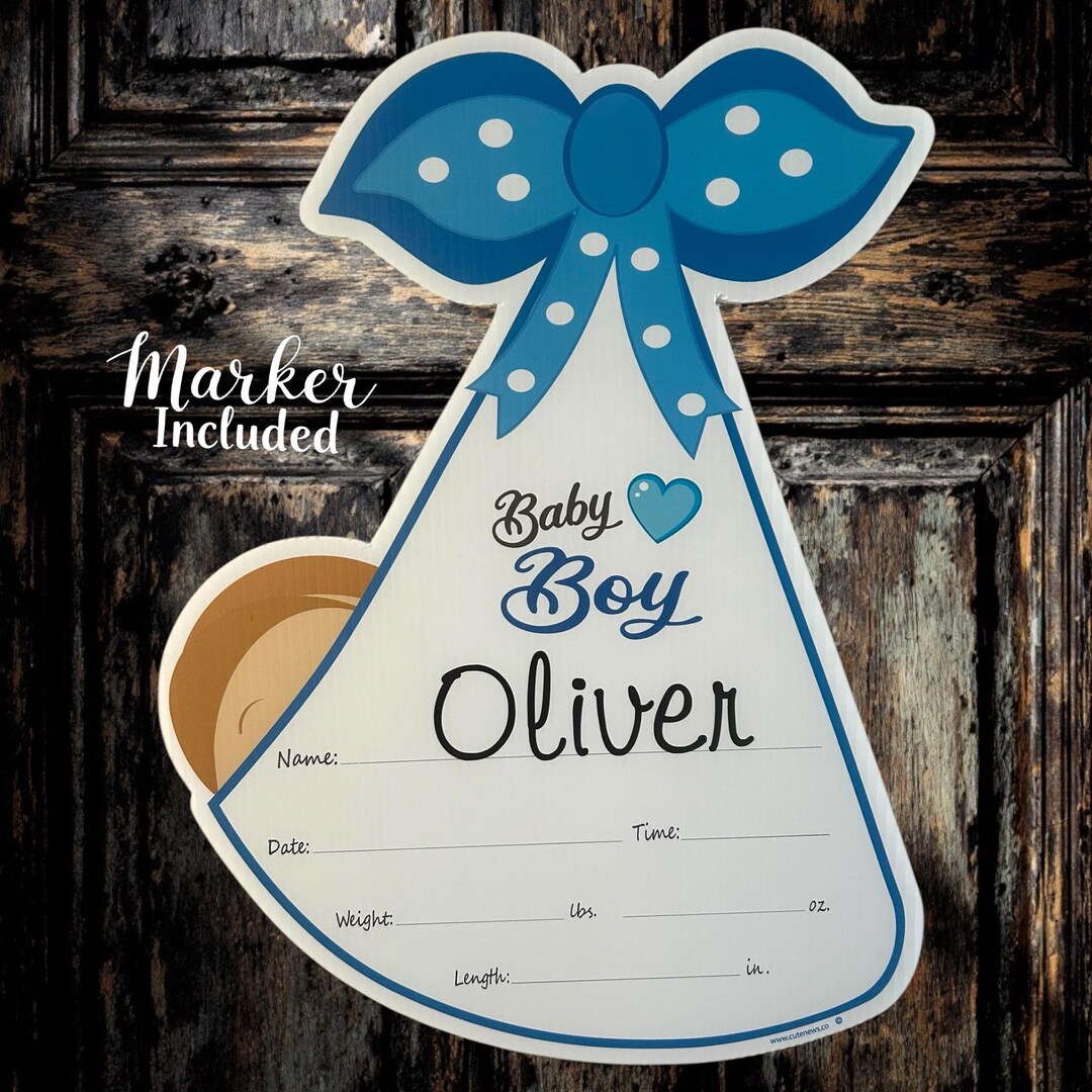 Stork Bundle Baby Announcement Door Hanger: Hospital Wall Decor, New ...