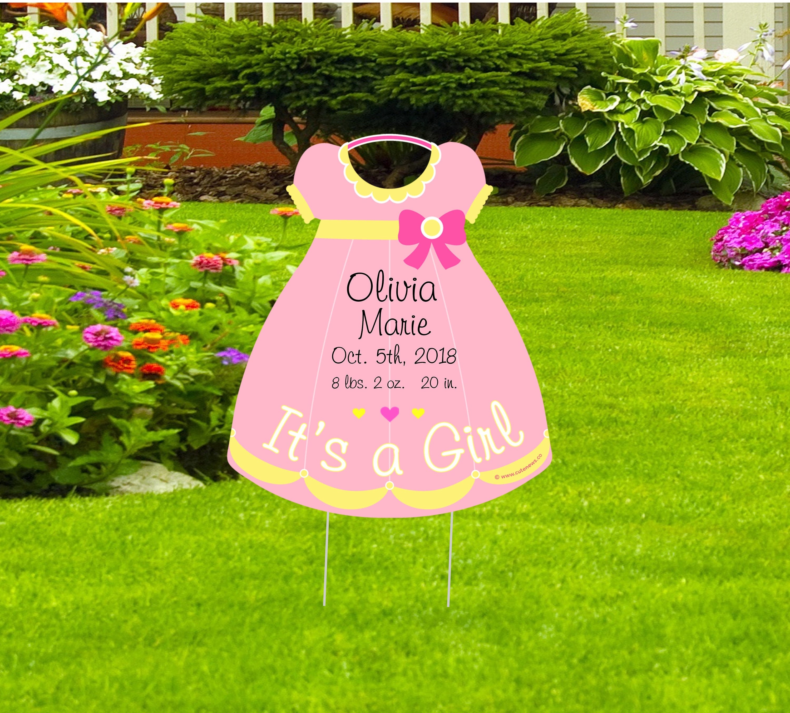 Its A Girl Yard Sign / Baby Announcement Door Signs Custom - Etsy