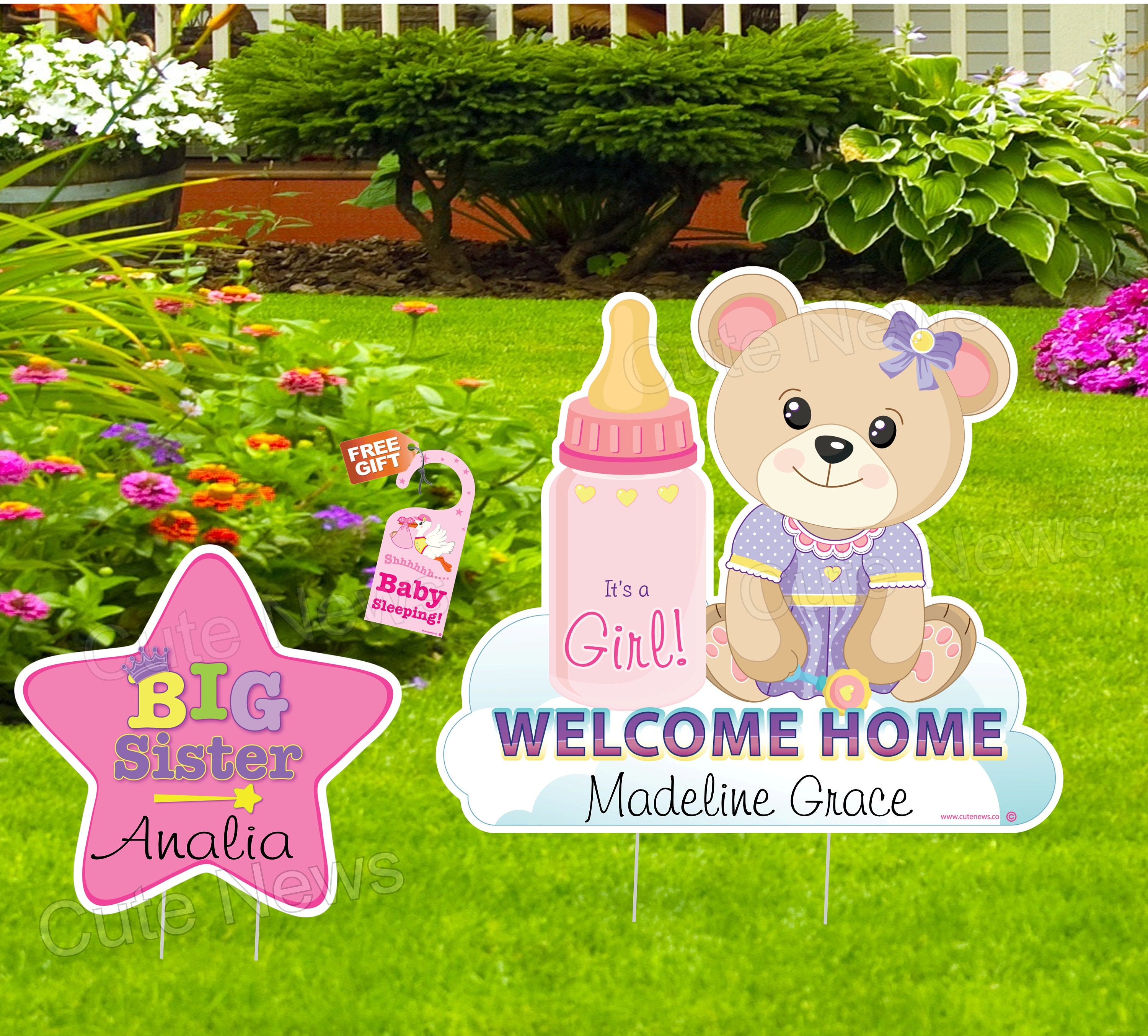 Welcome Baby Yard Sign Shower Lawn Card Custom It's a - Etsy