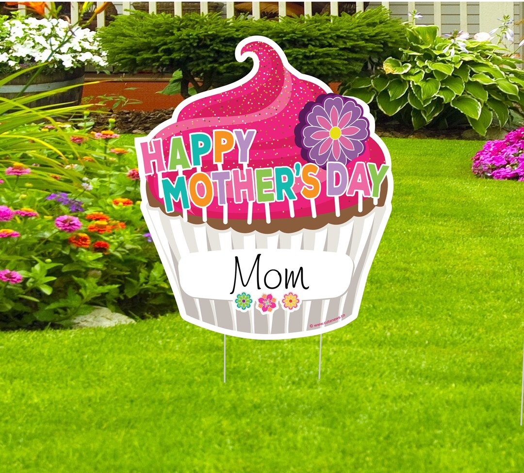 Mother's Day Cupcake Yard Sign Outdoor Lawn Decoration - Etsy