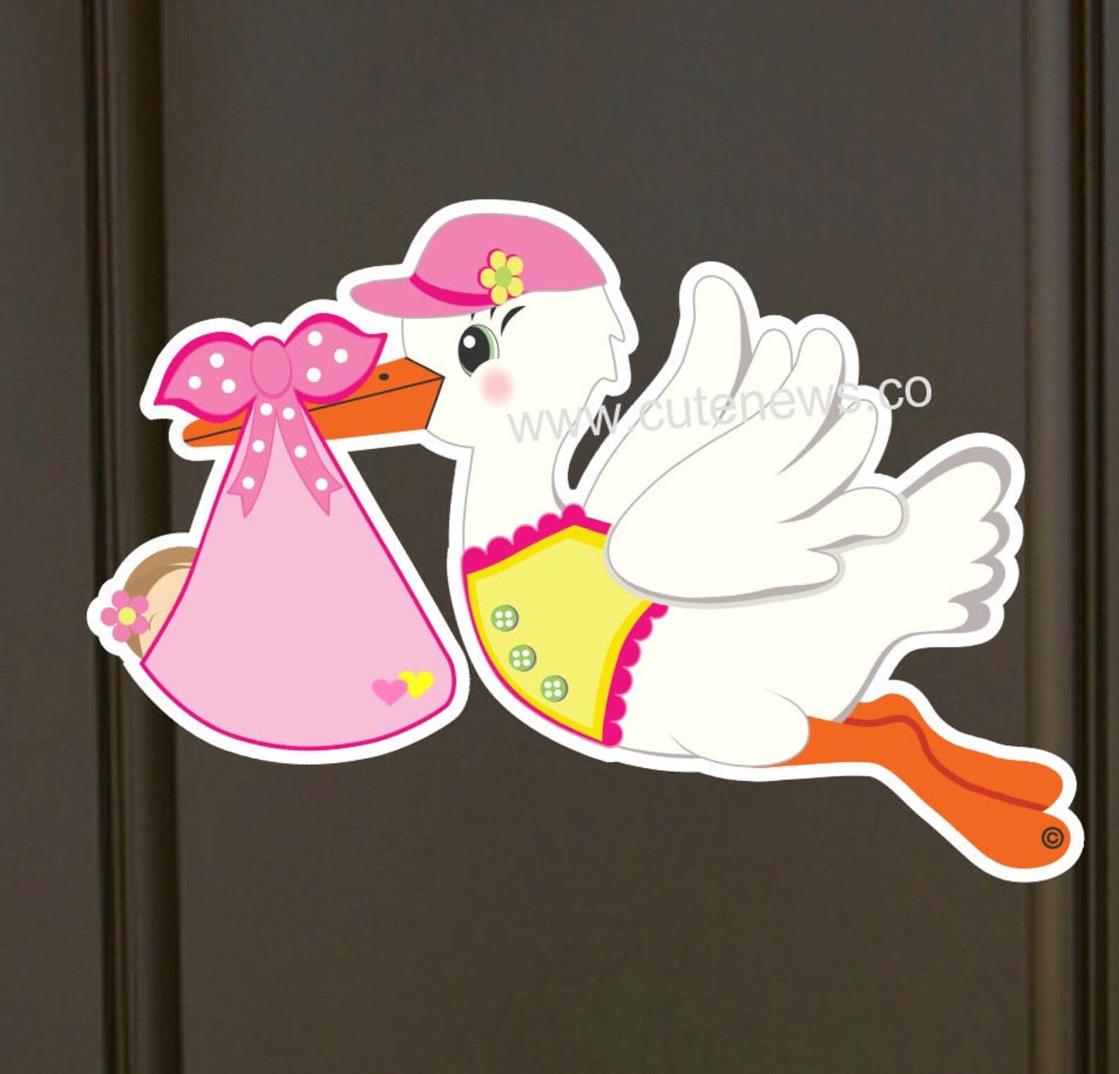 Front Door Decor Stork Baby Sign Welcome Home Newborn - Etsy