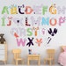 Monsters Alphabet Sticker Kid Educational ABC Wall Decal Colorful ...