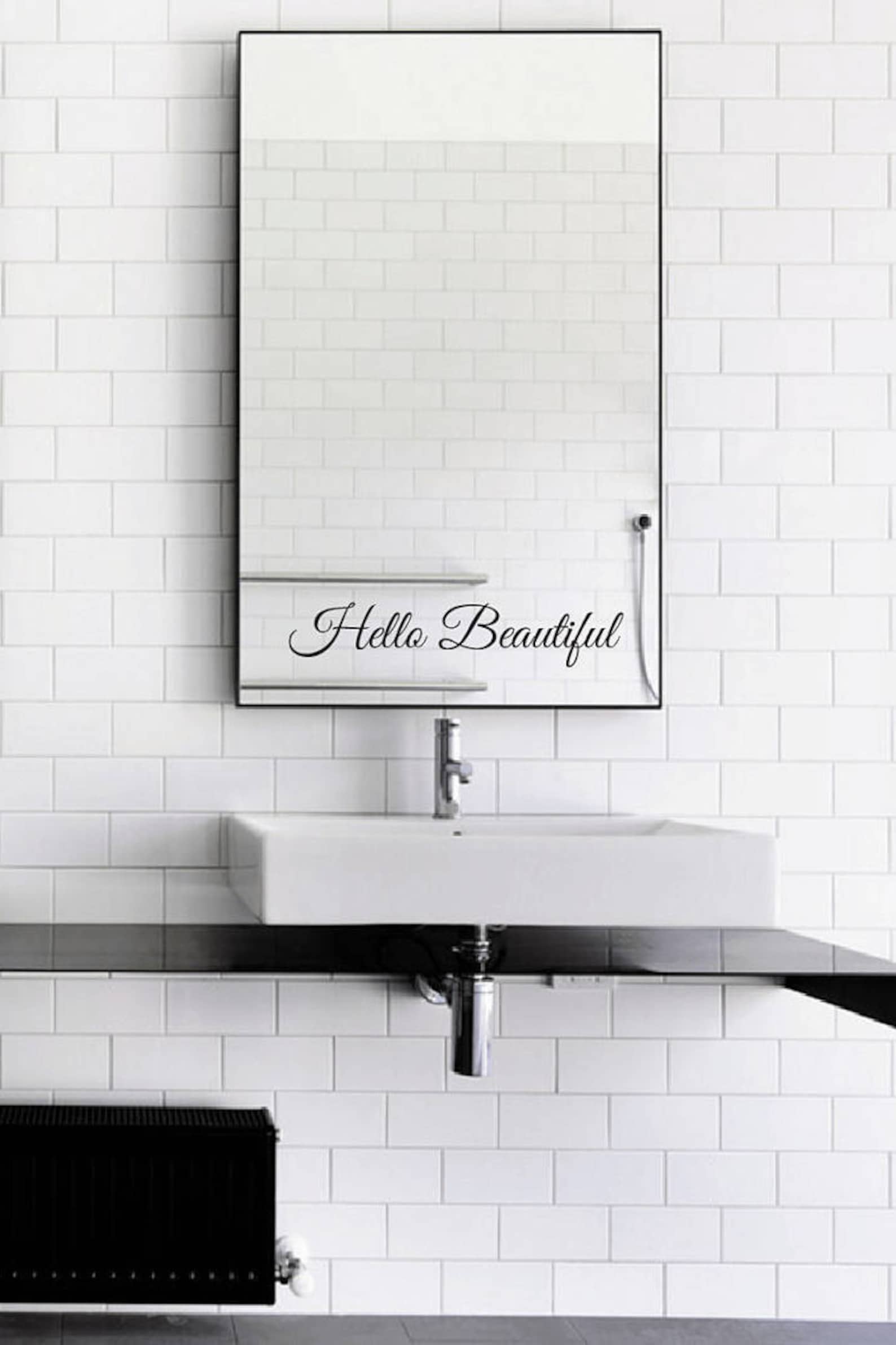 Hello Beautiful Mirror Decal / Hello Beautiful Mirror Sticker - Etsy