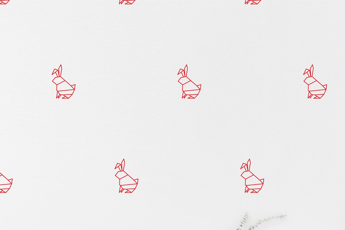Rabbit Wall Decal Kids Room Origami Rabbit Wall Sticker Living Room ...