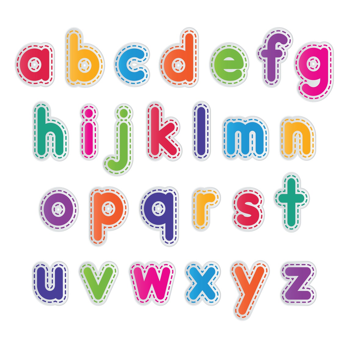 Alphabet Wall Decal Sticker Kids Room Educational Colorful 26 | Etsy