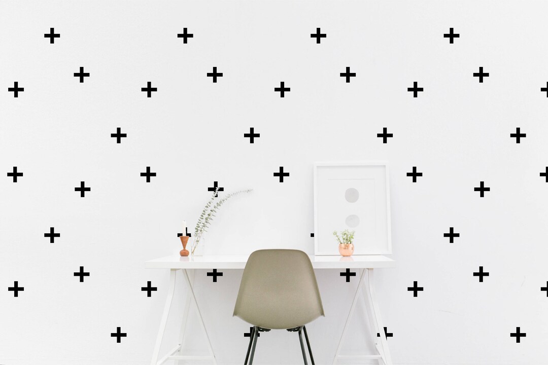 Plus Sign Wall Decal Positive Kids Room Wall Sticker Living Room ...