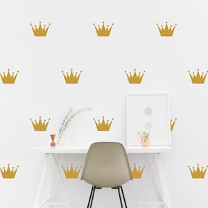 Gold Crown Wall Decal King, Queen Crowns Kids Room Wall Sticker Kids ...