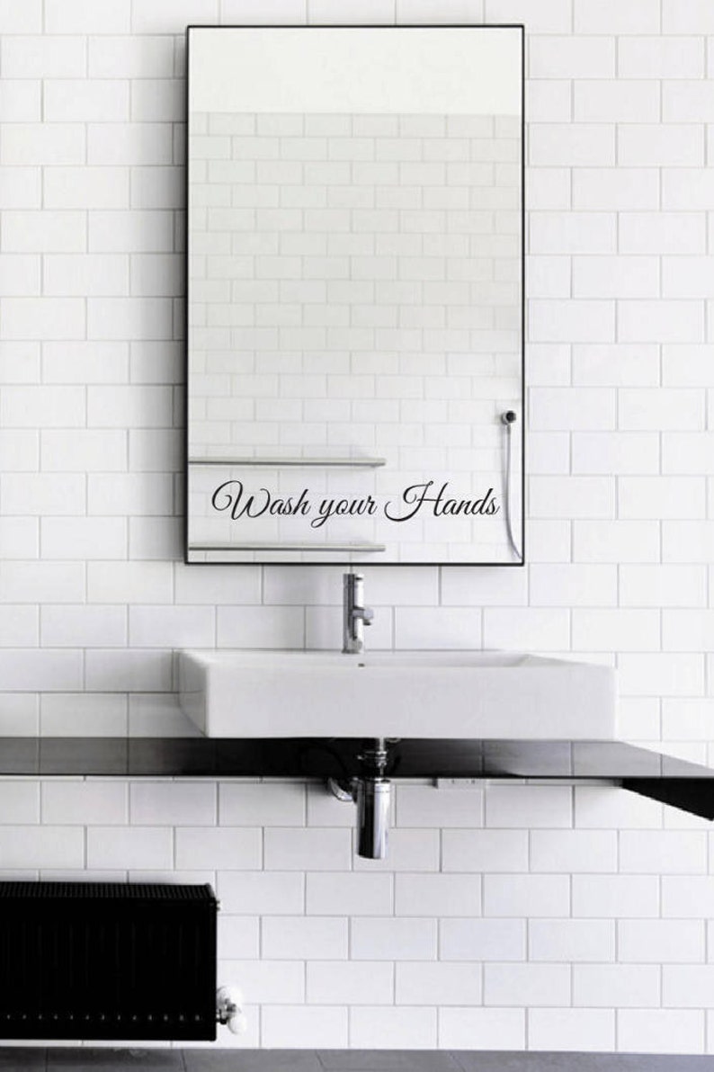 Wash Your Hands Mirror Decal / Wash Your Hands Mirror Sticker - Etsy