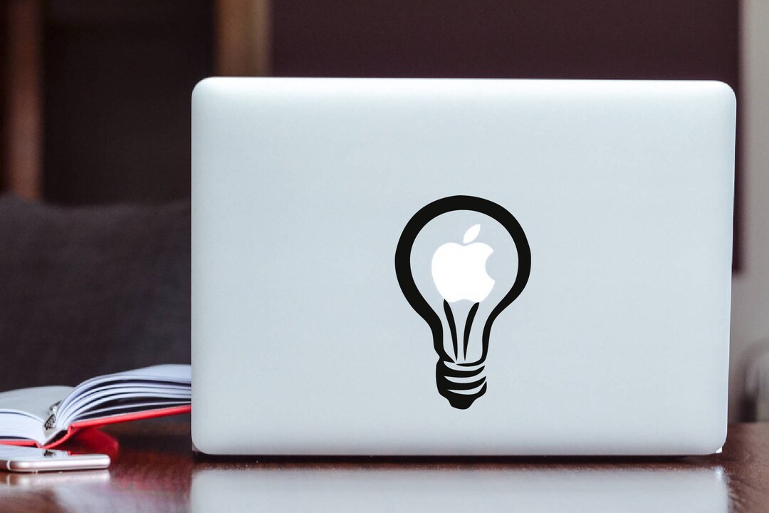 Light Bulb Glowing Apple MacBook Decal / Laptop Decal / iPad Decal ...