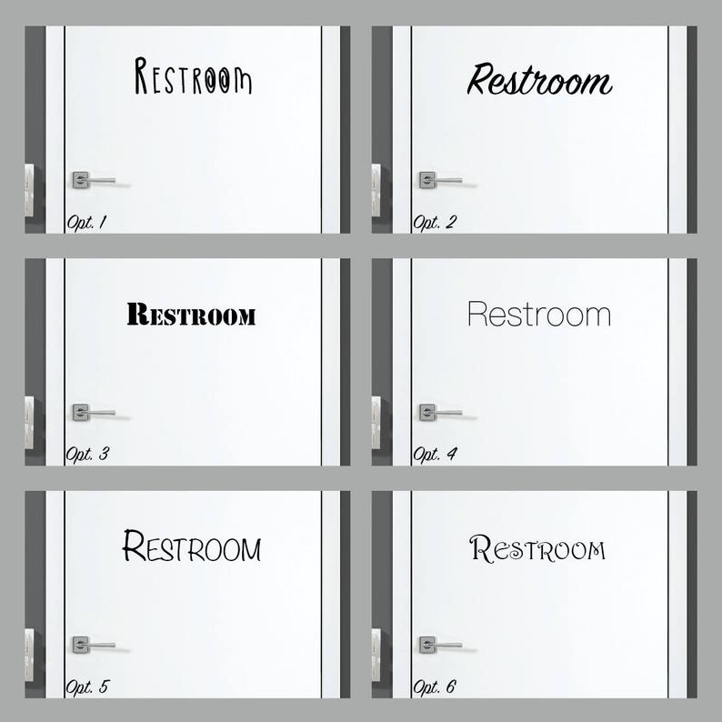 Restroom Decal / Restroom Sticker / Restroom room Door Decal | Etsy