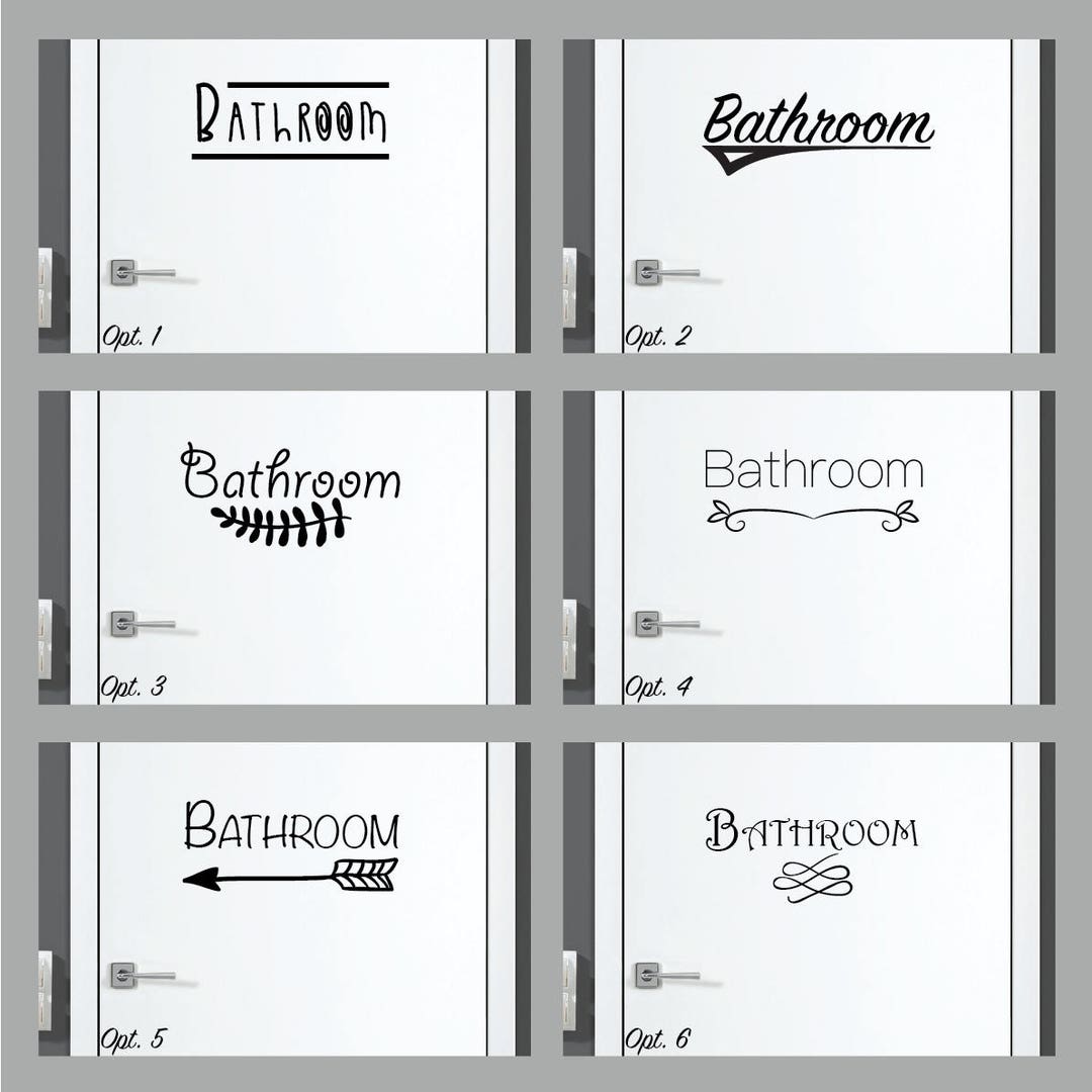 Bathroom Decal / Bathroom Sticker / Bathroom Room Door Decal Art or ...