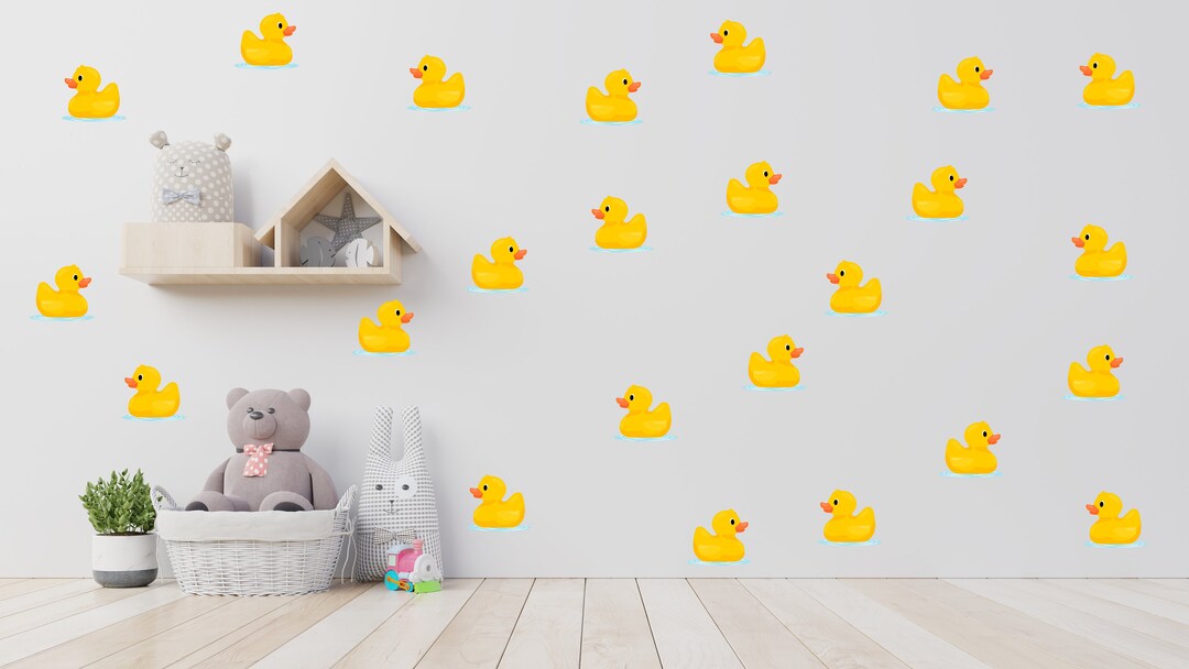Rubber Duck Wall Pattern Decal Bathtub Duck Kid Room Nursery Sticker ...