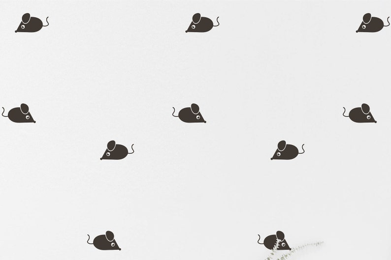 Mouse Wall Decal Mice Kids Room Wall Sticker, Kids Bedroom Pattern ...