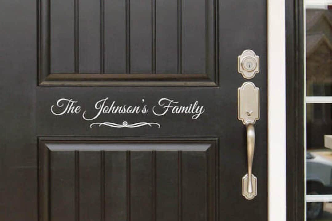 Family Name Decal Sign Front Door (entryway) or Wall Vinyl Decal ...