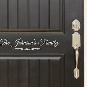 Family Name Decal Sign Front Door (entryway) or Wall Vinyl Decal ...