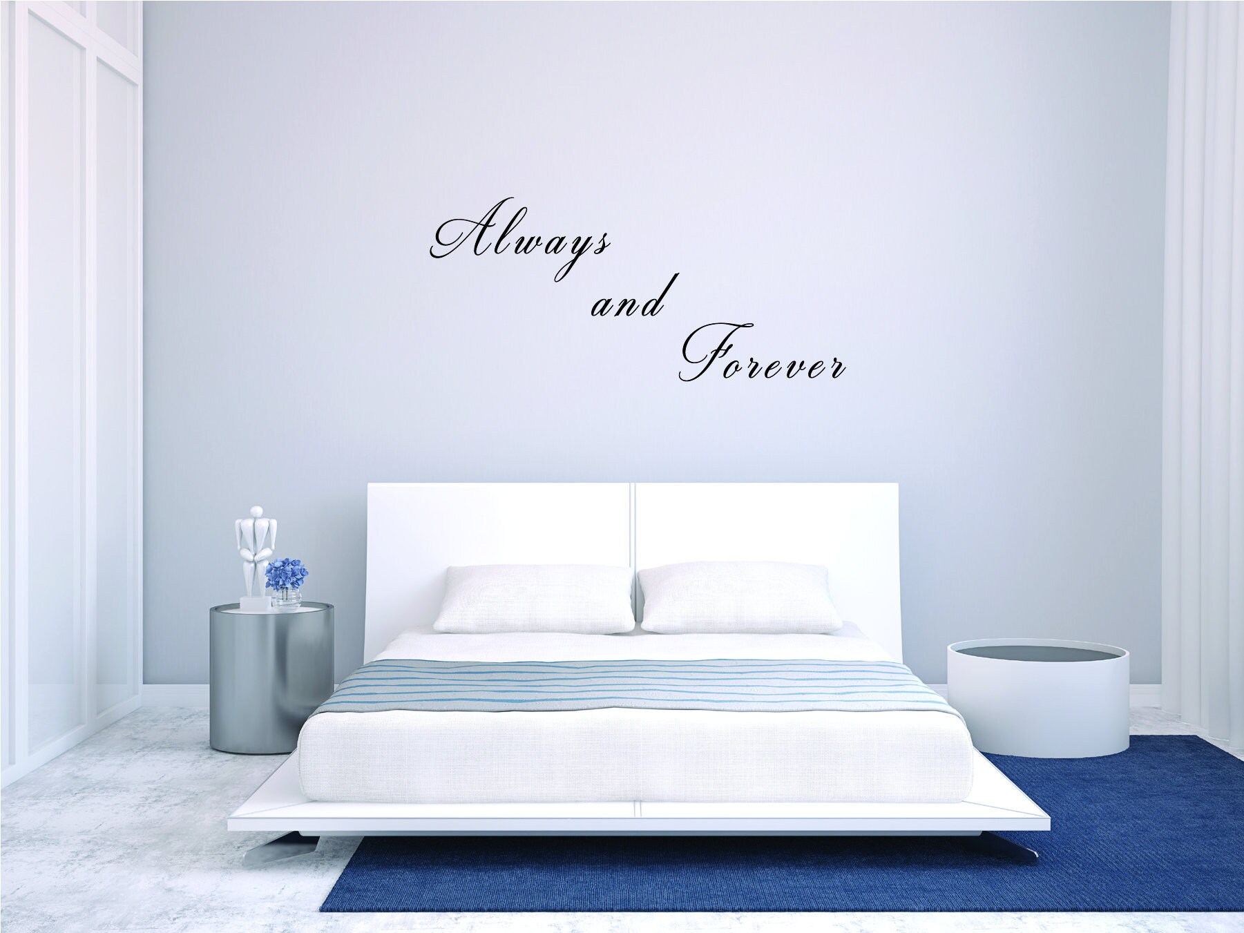 Always and Forever Wall Decal Inspirational Quote Decor Wall Sticker ...