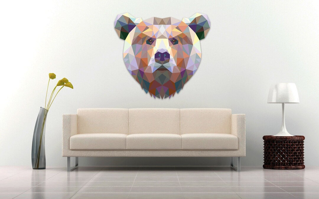 Bear Wall Decal Sticker Modern Geometric Low Poly Bear Spirit Animal ...