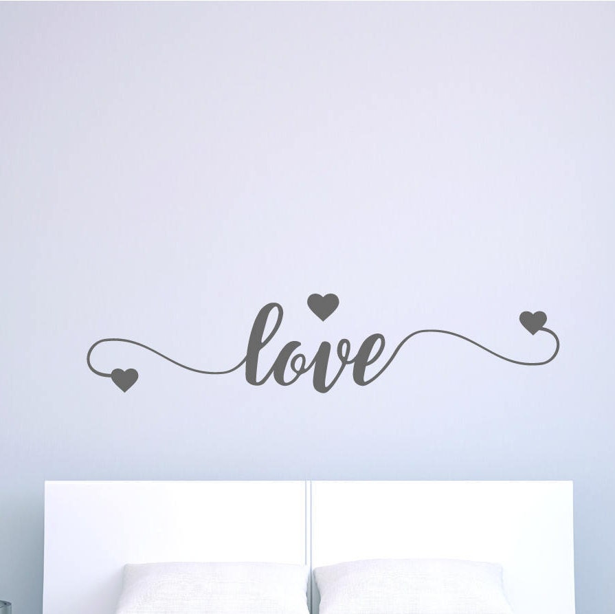 Love Wall Decal Inspirational Cute Decor Heart Love Bedroom Wall ...