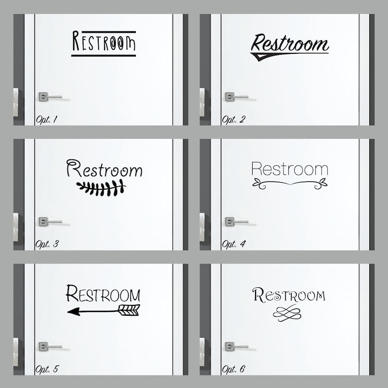 Restroom Decal / Restroom Sticker / Restroom room Door Decal | Etsy