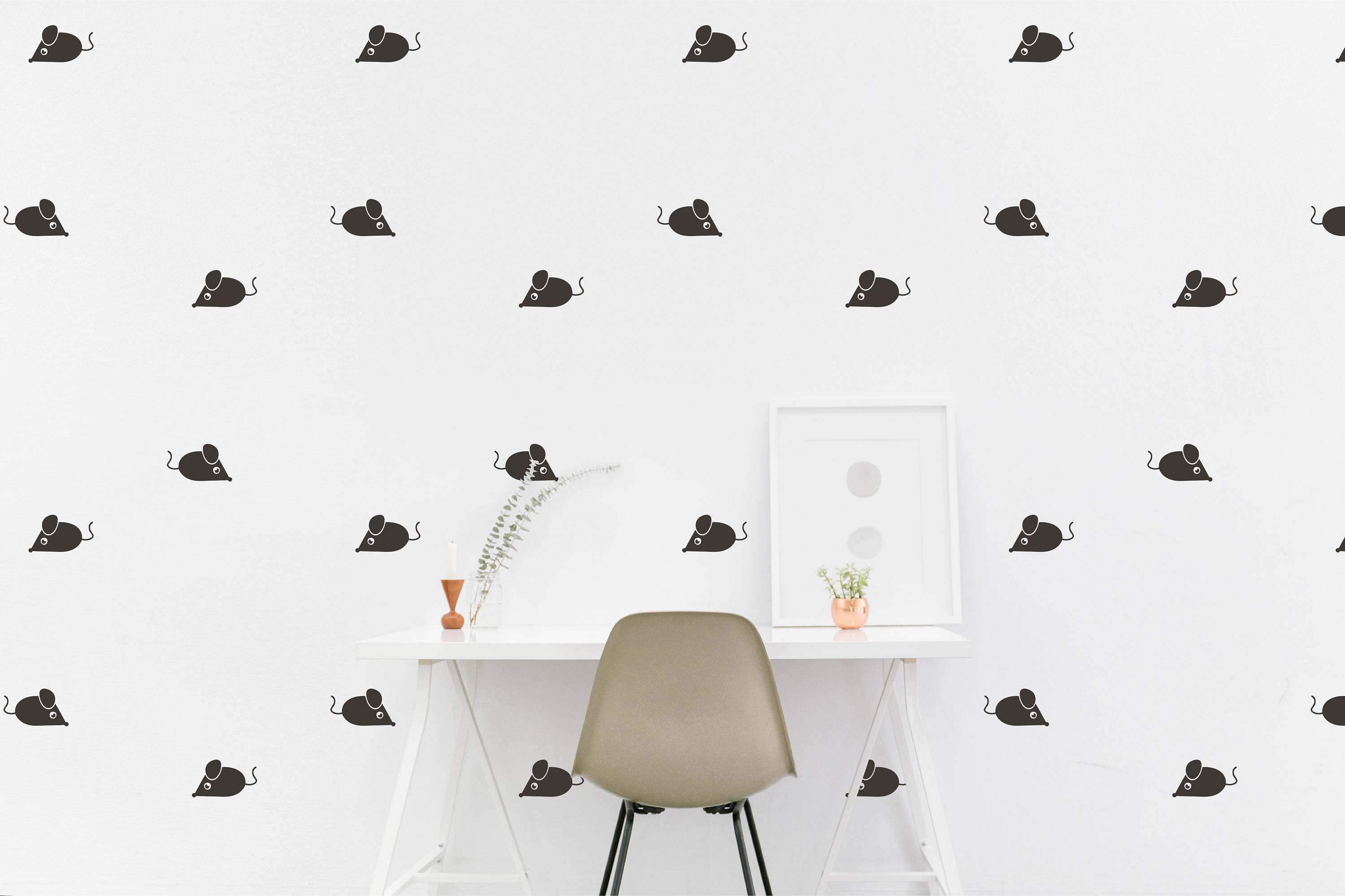 Mouse Wall Decal Mice Kids Room Wall Sticker, Kids Bedroom Pattern ...