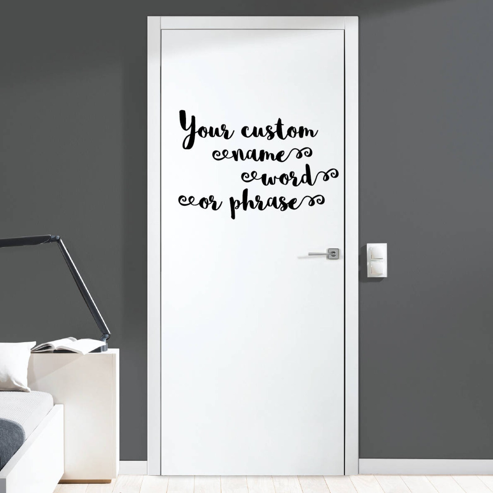 Custom Door Decal / Custom Name Word Room Door Sticker / Custom Phrase ...