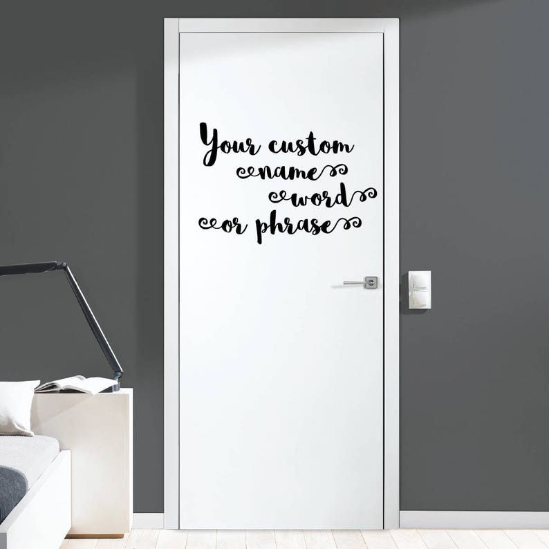 Custom Door Decal / Custom Name Word Room Door Sticker / Custom Phrase ...