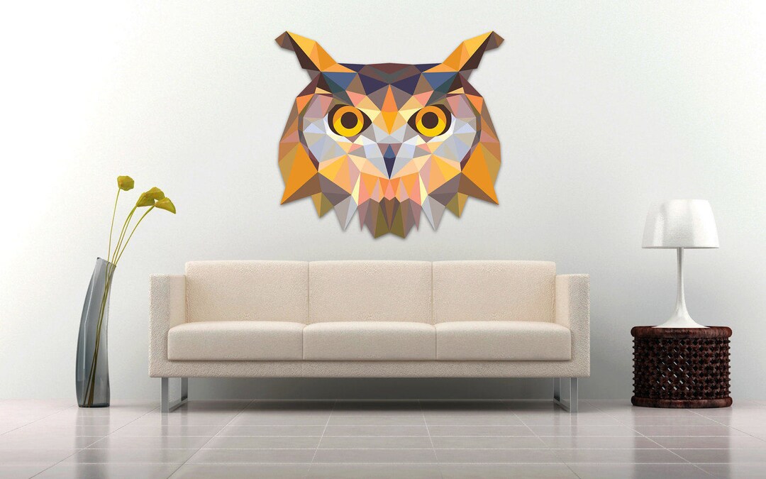 Owl Wall Decal Sticker Modern Geometric Low Poly Owl Spirit Animal ...