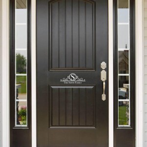 Custom Monogram Initial Door Decal Family Name Monogram Front Door ...