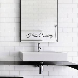 Hello Darling Mirror Decal / Hello Darling Mirror Sticker / Hello ...