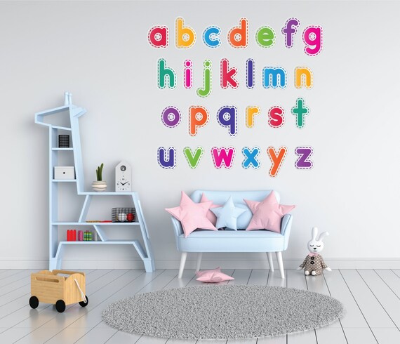 Alphabet Wall Decal Sticker Kids Room Educational Colorful 26 | Etsy