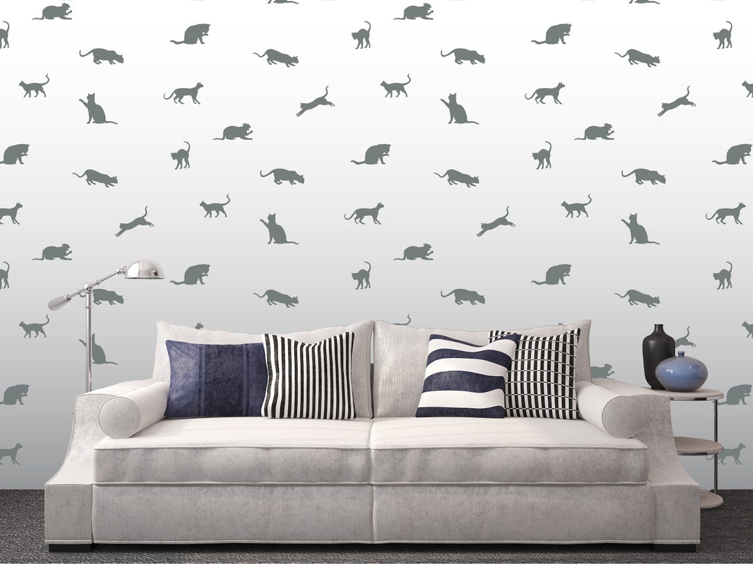 Cats Pattern Decal Kitty Wall Nursery / Cat Kids Room Wall Sticker Kids ...