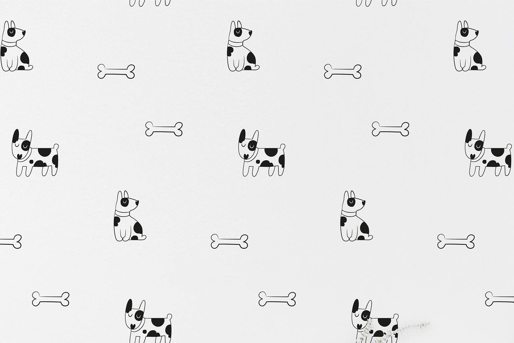 Dog & Bone Wall Decal Kids Room Dogs Bone Wall Sticker | Etsy