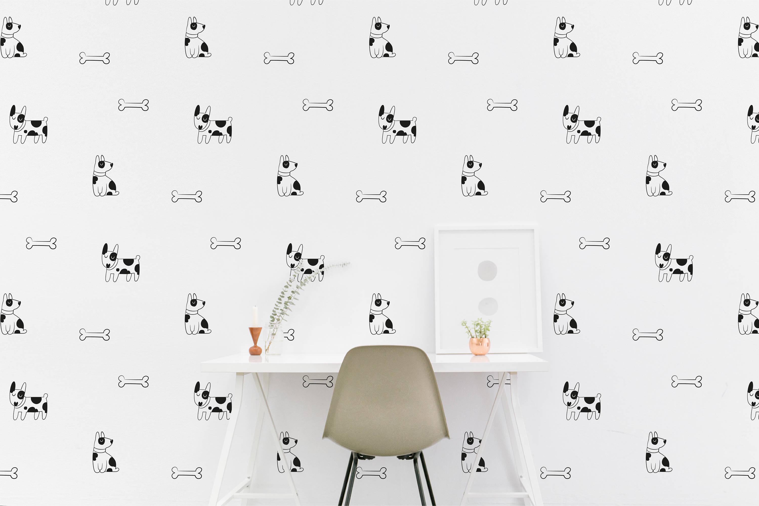 Dog & Bone Wall Decal Kids Room Dogs Bone Wall Sticker - Etsy
